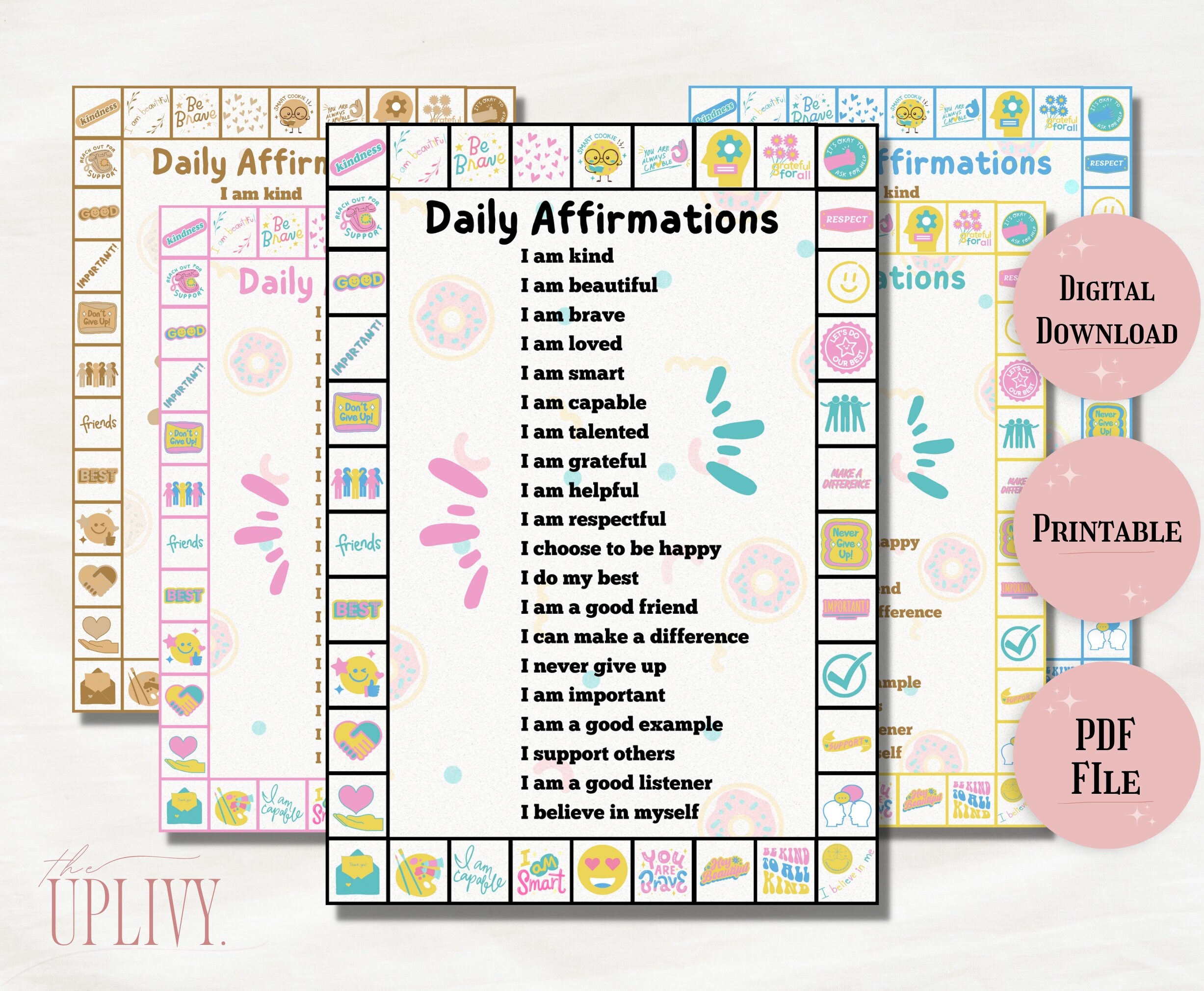 Daily Affirmations Poster | Printable Art Corner Poster | I Am ...