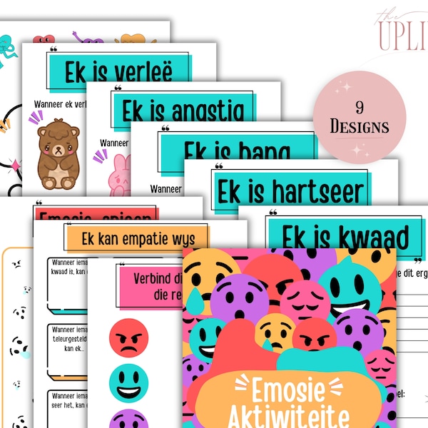 Afrikaans Emotions Activity Printable Kids Drawing Emotional Situations ...