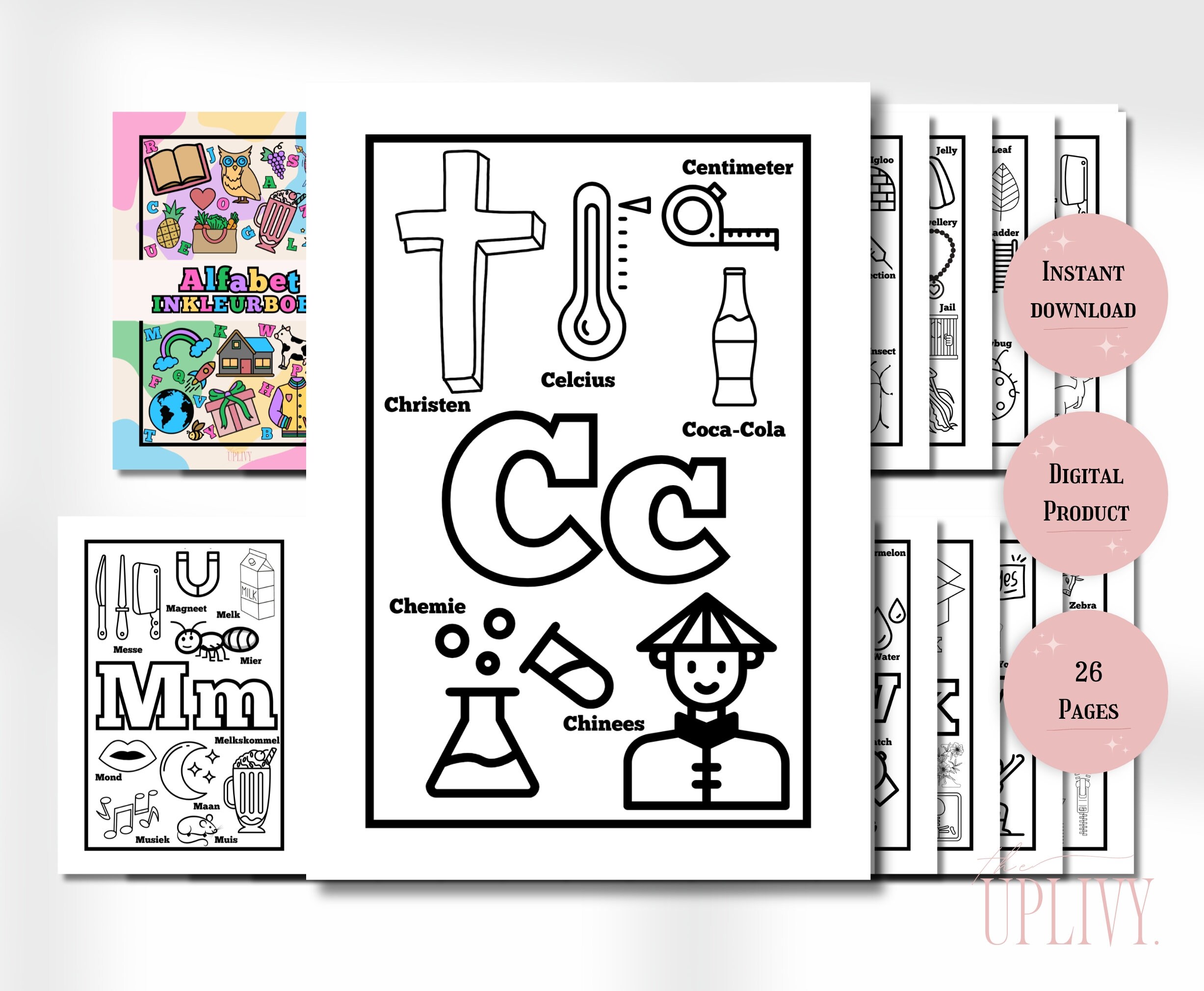 Afrikaans 26 Pages Alphabet Coloring Book Printable for Kids | Alphabet ...