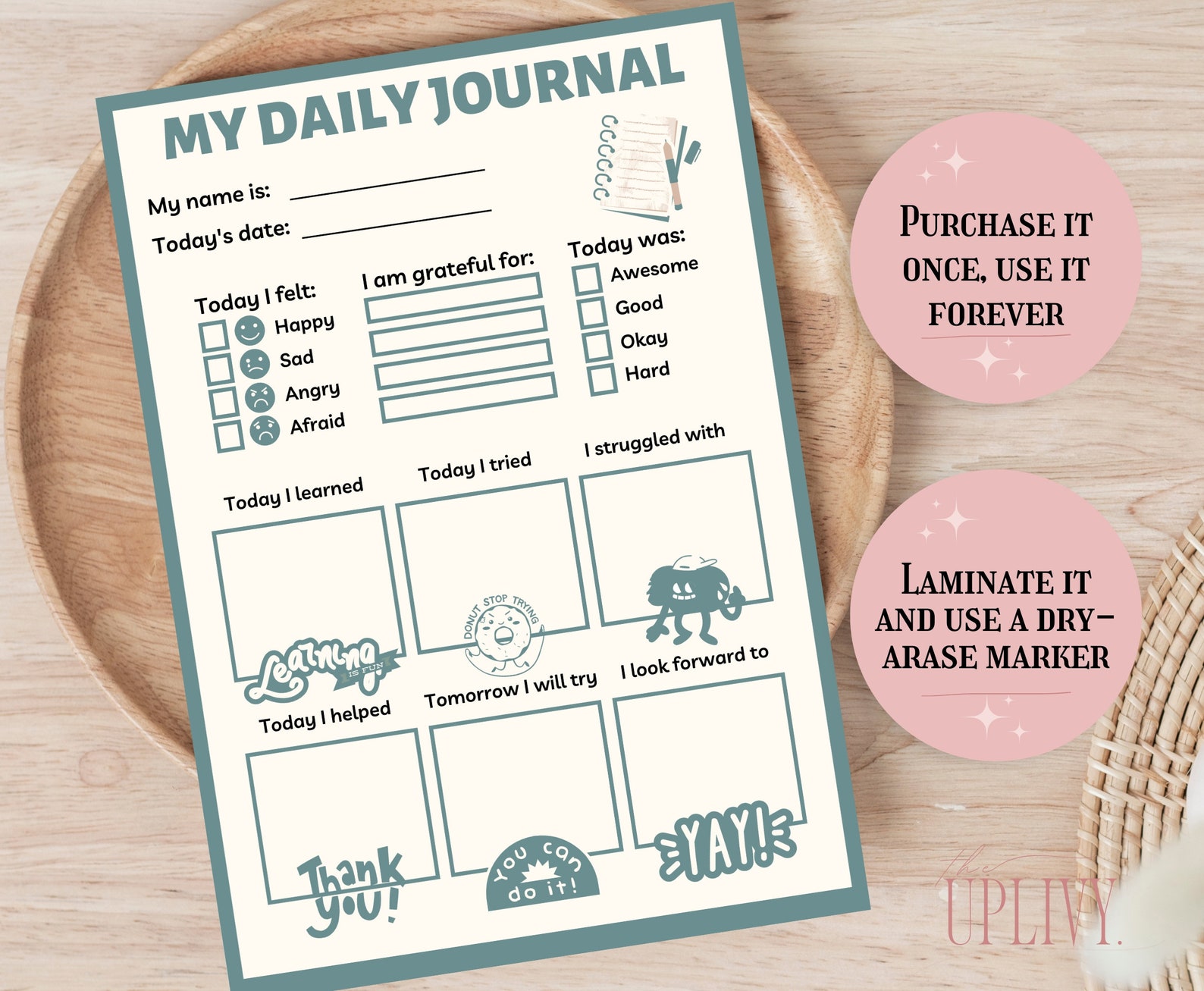 Kids ADHD Journal | Daily Journal | ADHD Worksheet | Diary for Children ...
