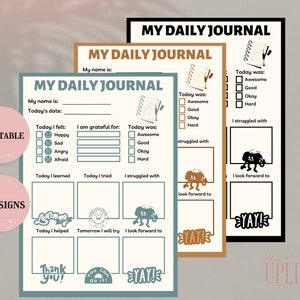 Kids ADHD Journal Daily Journal ADHD Worksheet Diary for Children ADHD ...