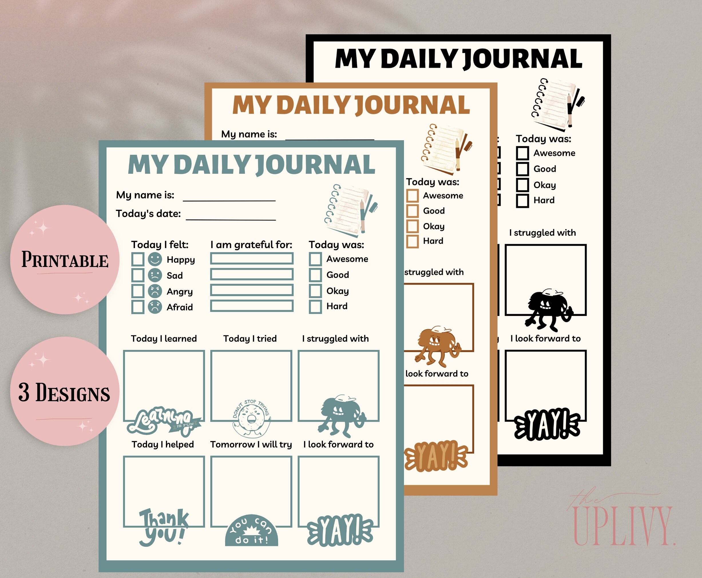 Kids ADHD Journal | Daily Journal | ADHD Worksheet | Diary for Children ...