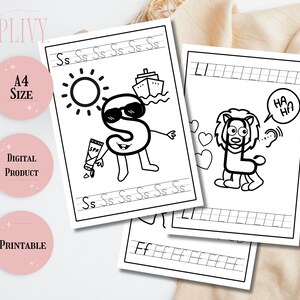 Bilingual Printable ABC Coloring Pages Alphabet Coloring - Etsy