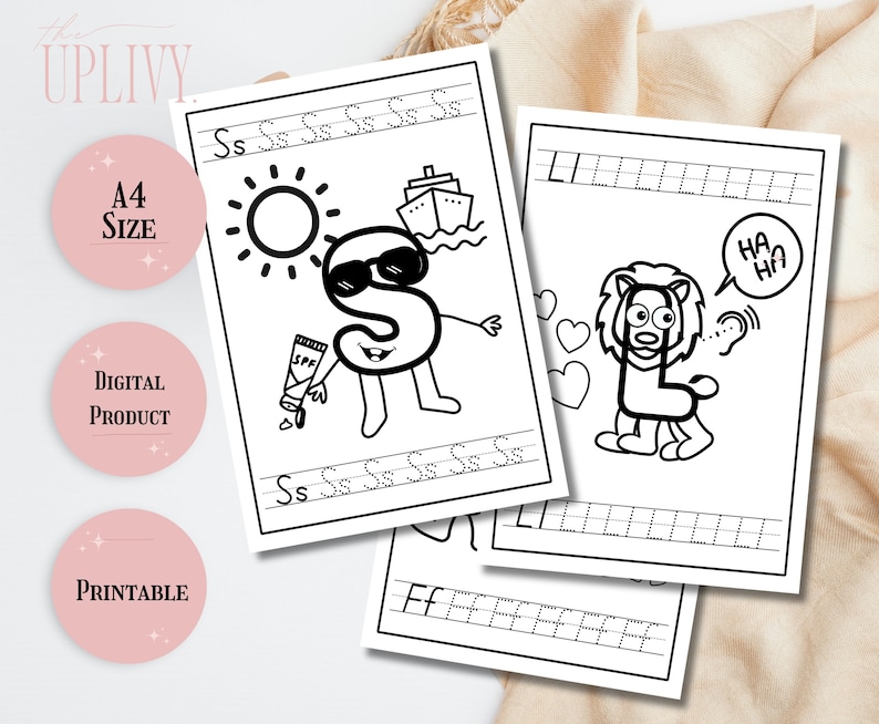 Bilingual Printable ABC Coloring Pages Alphabet Coloring - Etsy