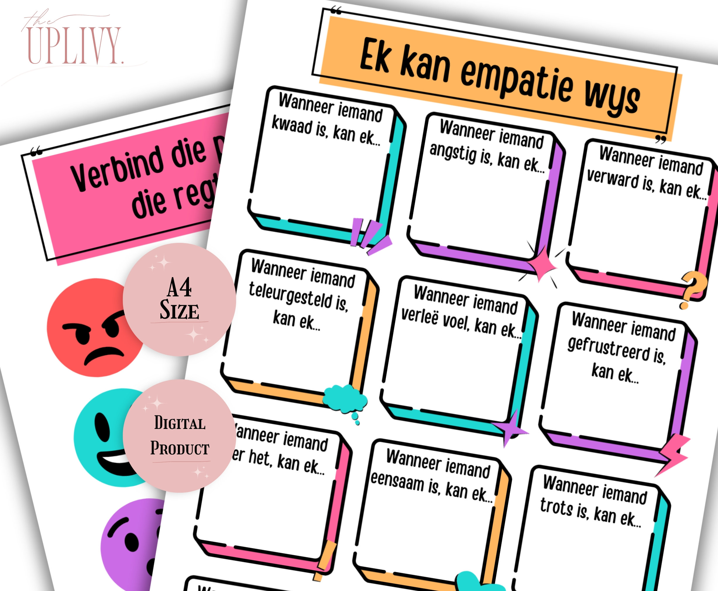 Afrikaans Emotion Activity for Kids | Empathy Book | Printable Kids ...