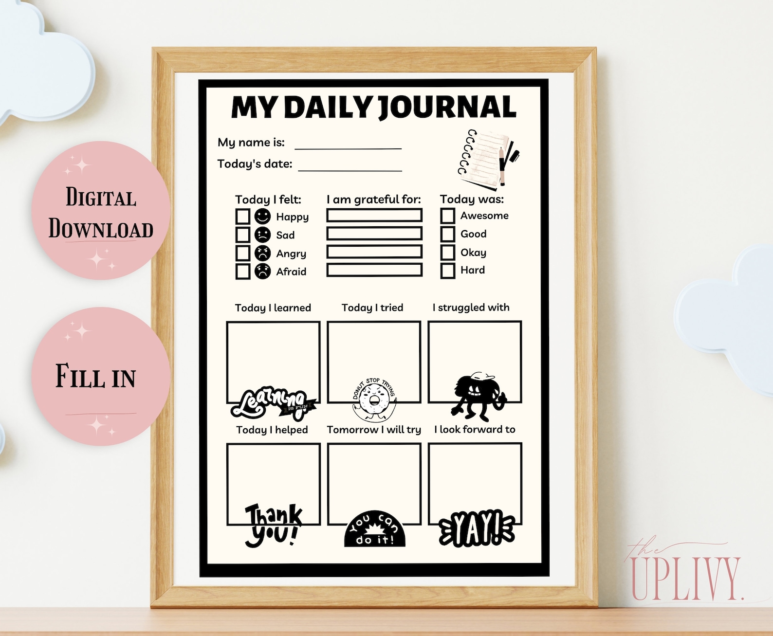 Kids ADHD Journal | Daily Journal | ADHD Worksheet | Diary for Children ...