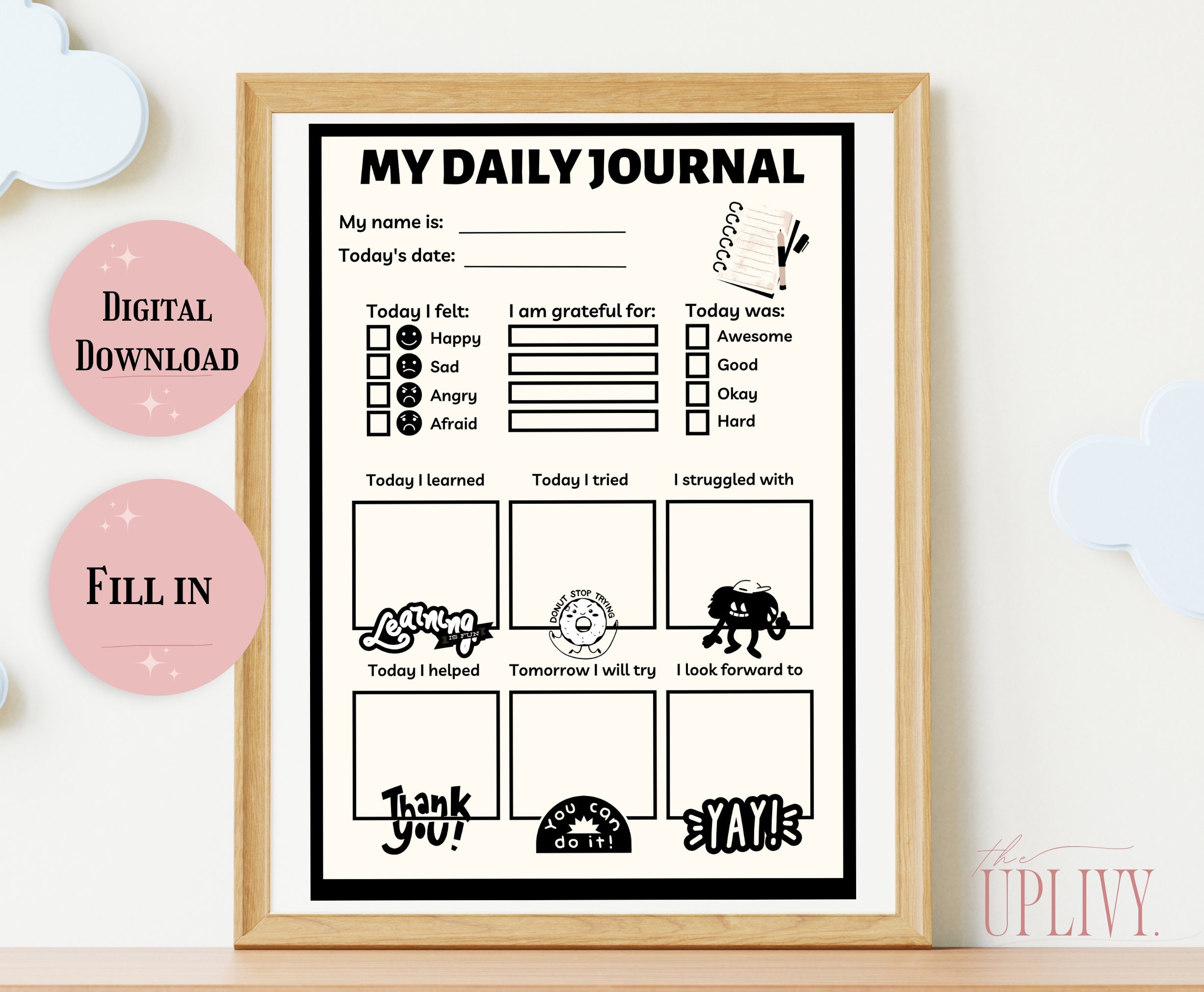 Kids ADHD Journal | Daily Journal | ADHD Worksheet | Diary for Children ...