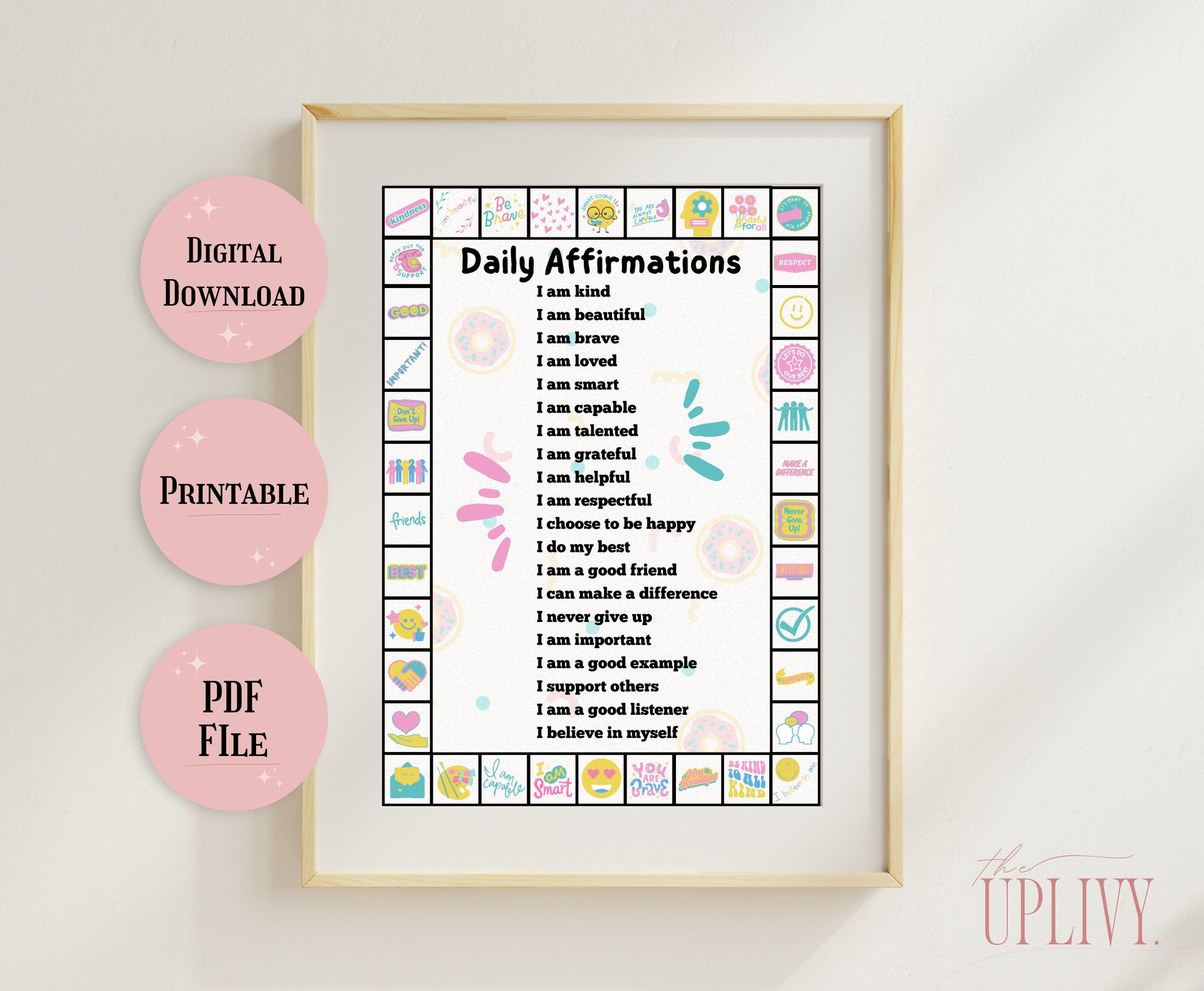 Daily Affirmations Poster | Printable Art Corner Poster | I Am ...