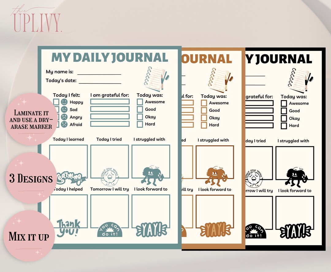 Kids ADHD Journal | Daily Journal | ADHD Worksheet | Diary for Children ...