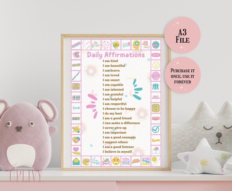 Daily Affirmations Poster | Printable Art Corner Poster | I Am ...