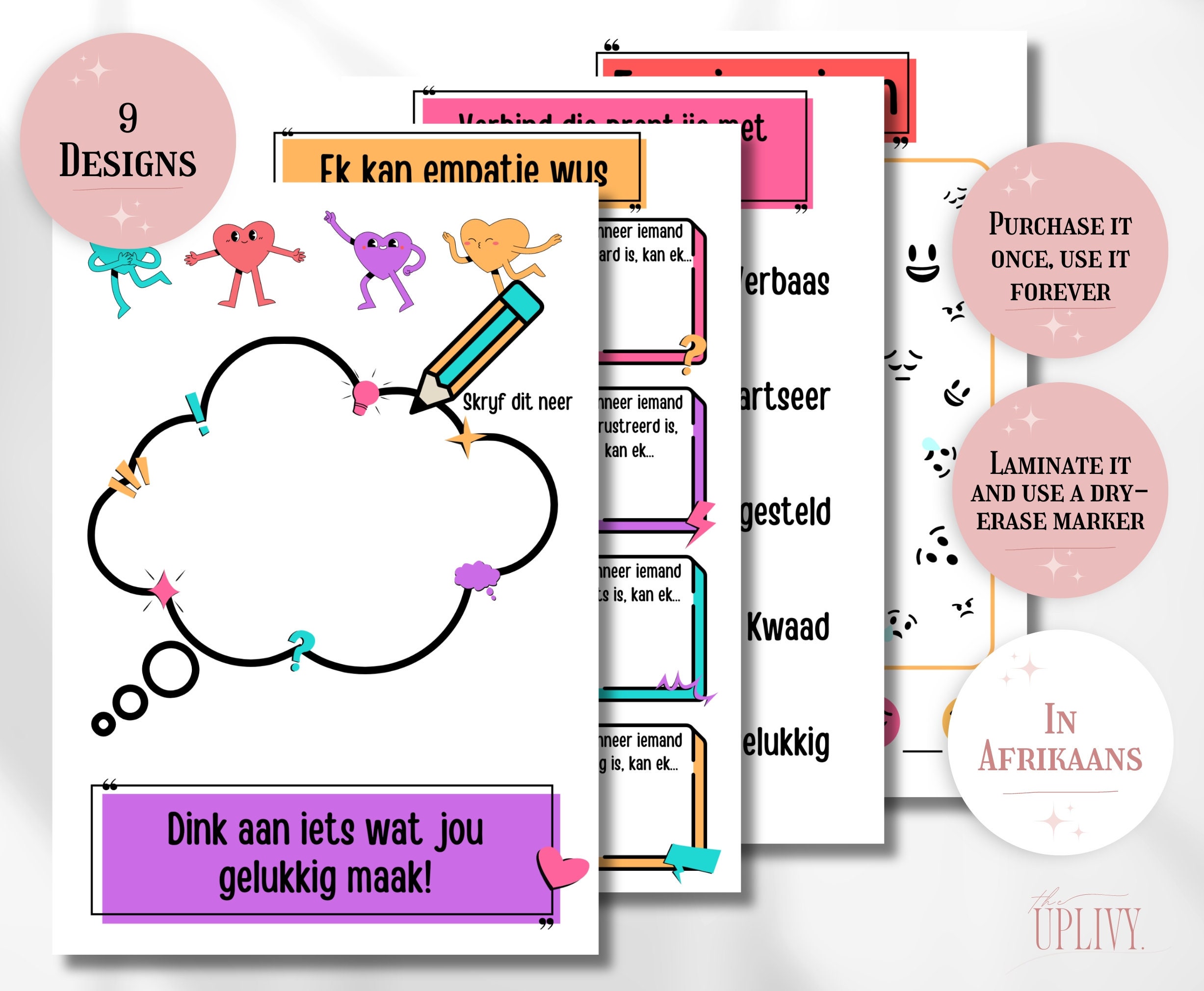Afrikaans Emotion Activity for Kids | Empathy Book | Printable Kids ...
