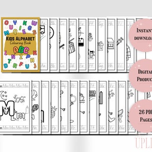 Bilingual Printable ABC Coloring Pages Alphabet Coloring - Etsy