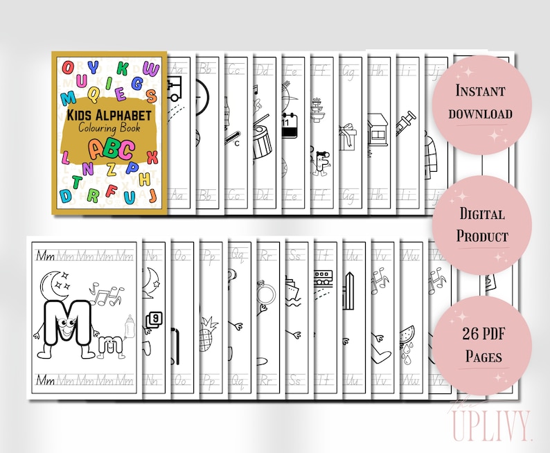 Bilingual Printable ABC Coloring Pages | Alphabet Coloring Pages for ...