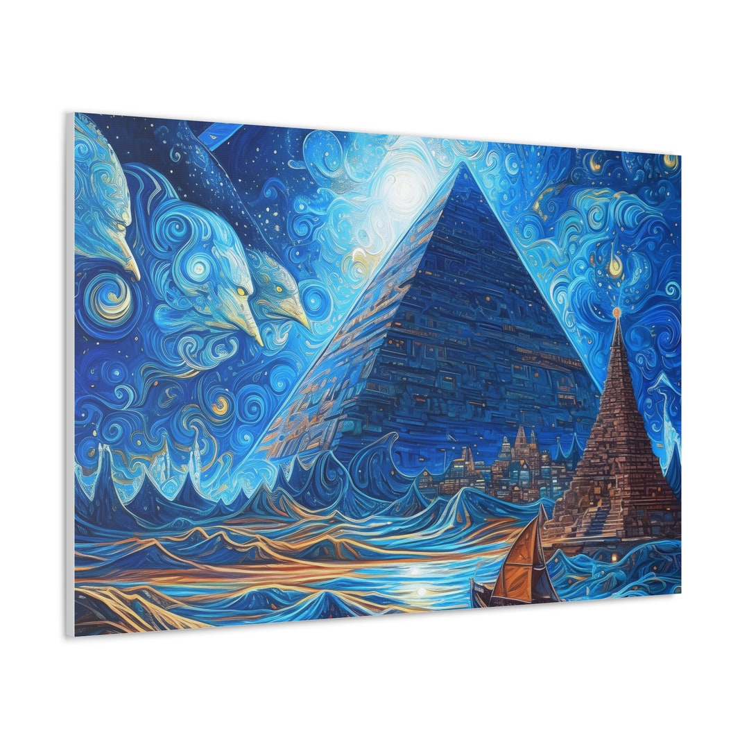 Journey to the Pyramids: A Colorful Digital Art - Etsy