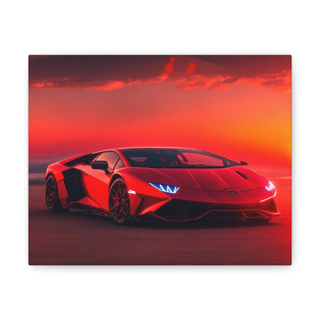 Roter Lamborghini Als Bild Mit Rahmen a Red Lamborghini Image - Etsy