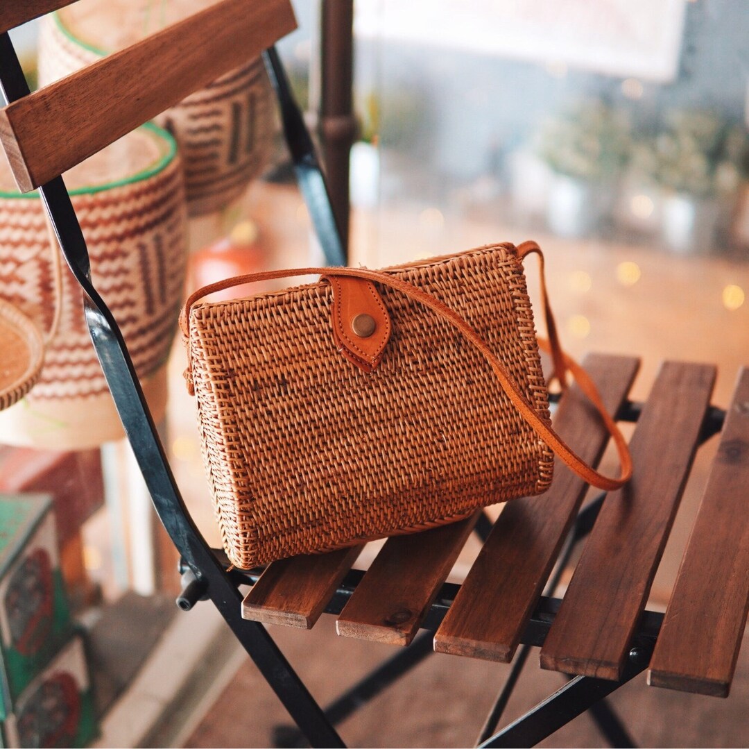 SALE Rectangular Rattan Crossbody Basket Bag Winnie Straw Bag for ...