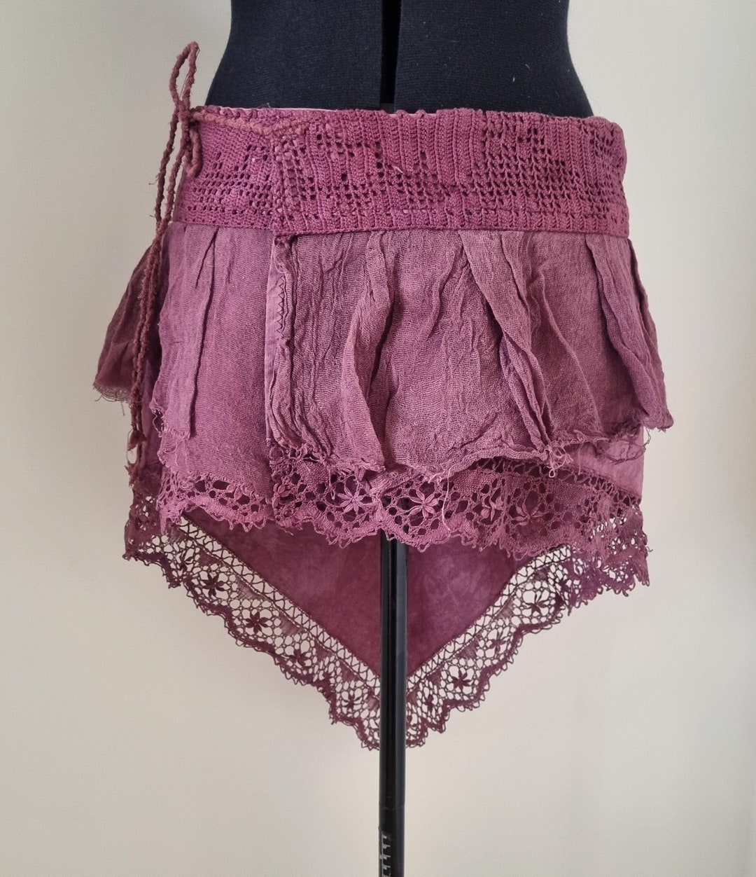 BOHO FAIRY SKIRT Purple Pink Lace Bohemian Elven Cosplay - Etsy