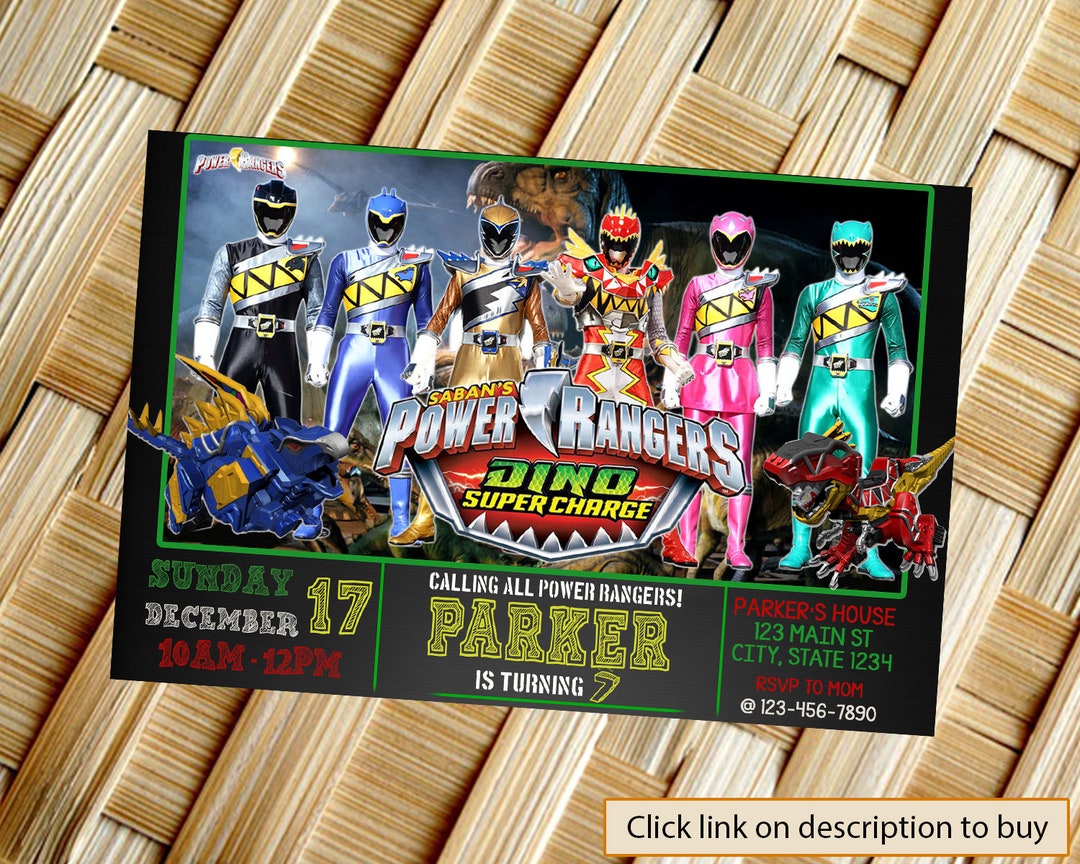 Power Rangers Birthday Invitation Power Rangers Invitation - Etsy