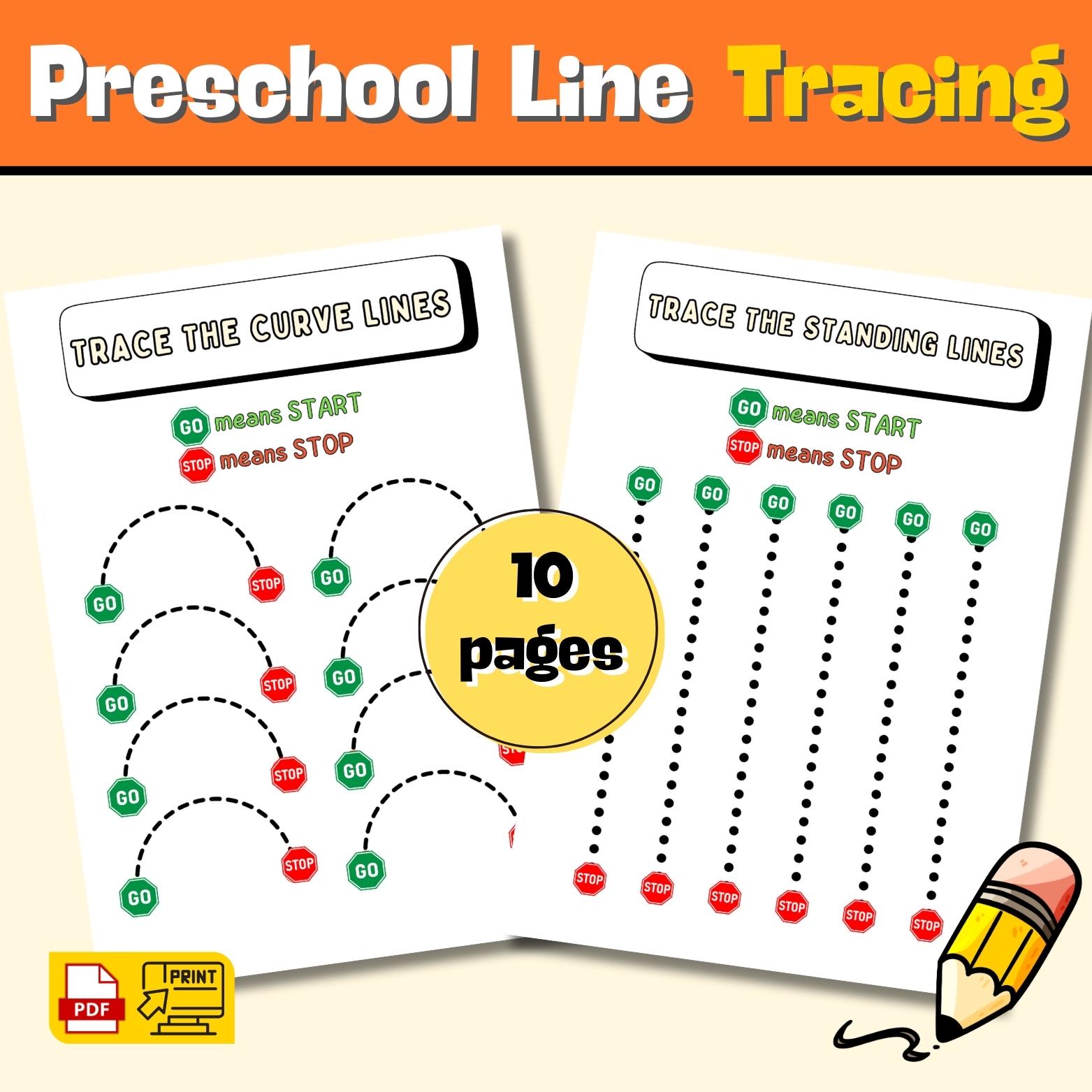 Pre-k Preschool Kindergarten Toddler Tracing Bundle Handwriting ...