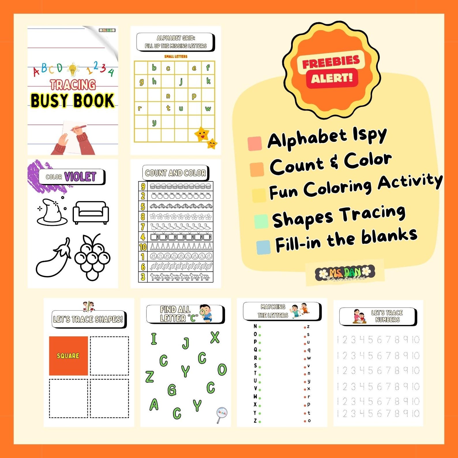 Pre-k Preschool Kindergarten Toddler Tracing Bundle Handwriting ...