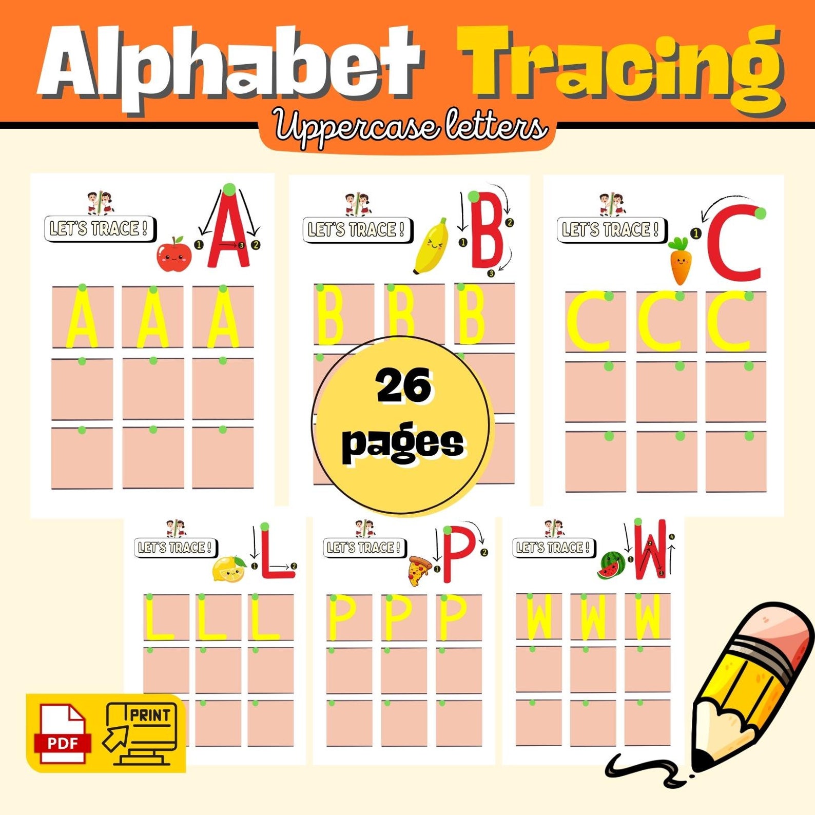 Pre-k Preschool Kindergarten Toddler Tracing Bundle Handwriting ...