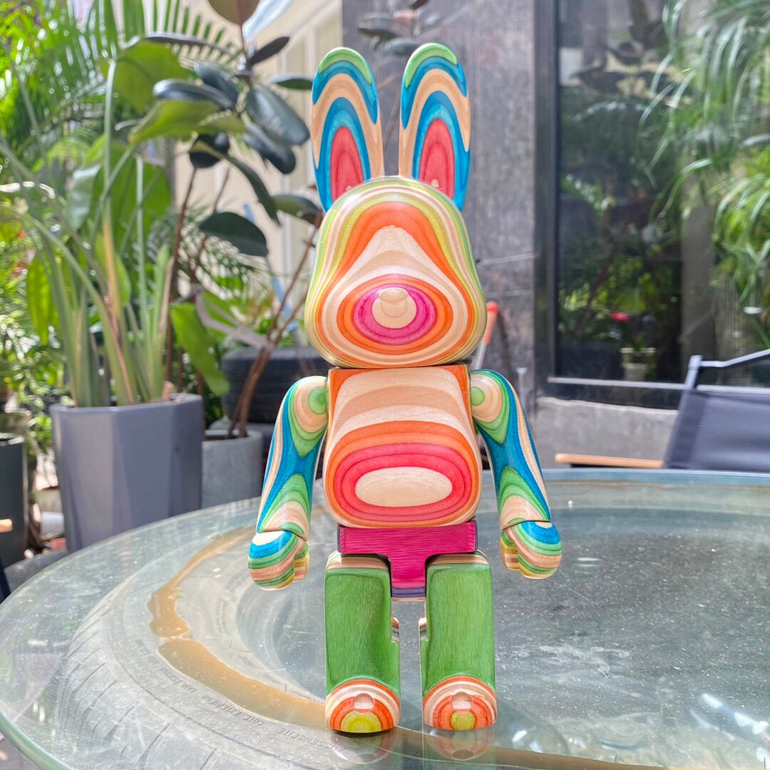 BE@RBRICK RABBRICK 400% Sk8board Rainbow X Haroshi Karimoku Sculpture ...