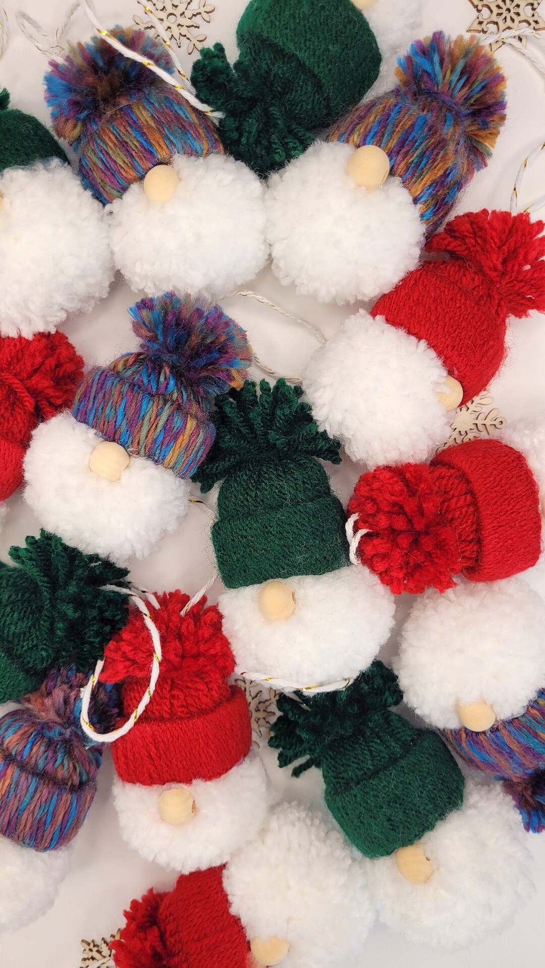 Handmade Gonk Christmas Tree Decoration 3 Colour Variations red/green ...