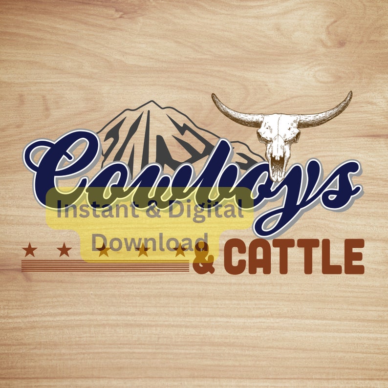 Cowboys and Cattle, PNG, Digital Download, Instant Download, Western ...