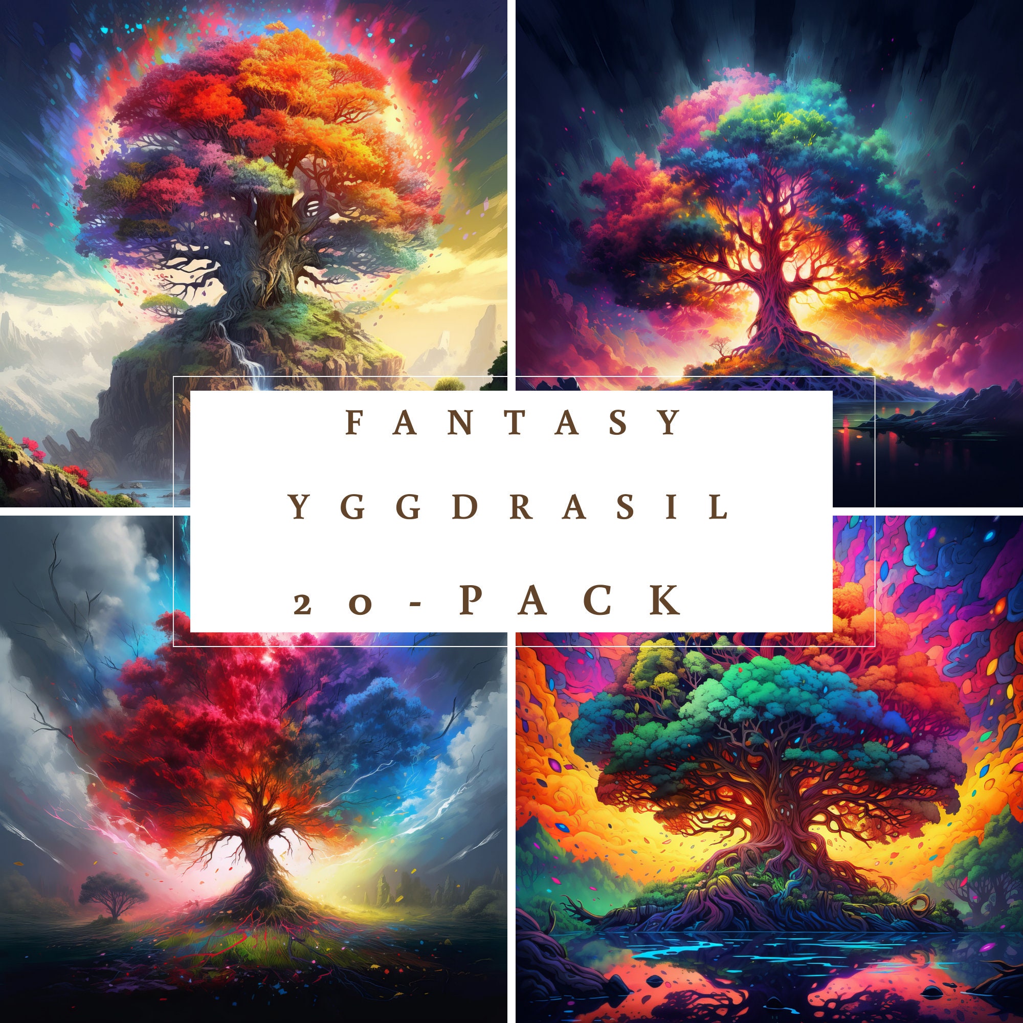Yggdrasil Wall Art Bundle 20-pack, Yggdrasil Tree of Life, Poster ...