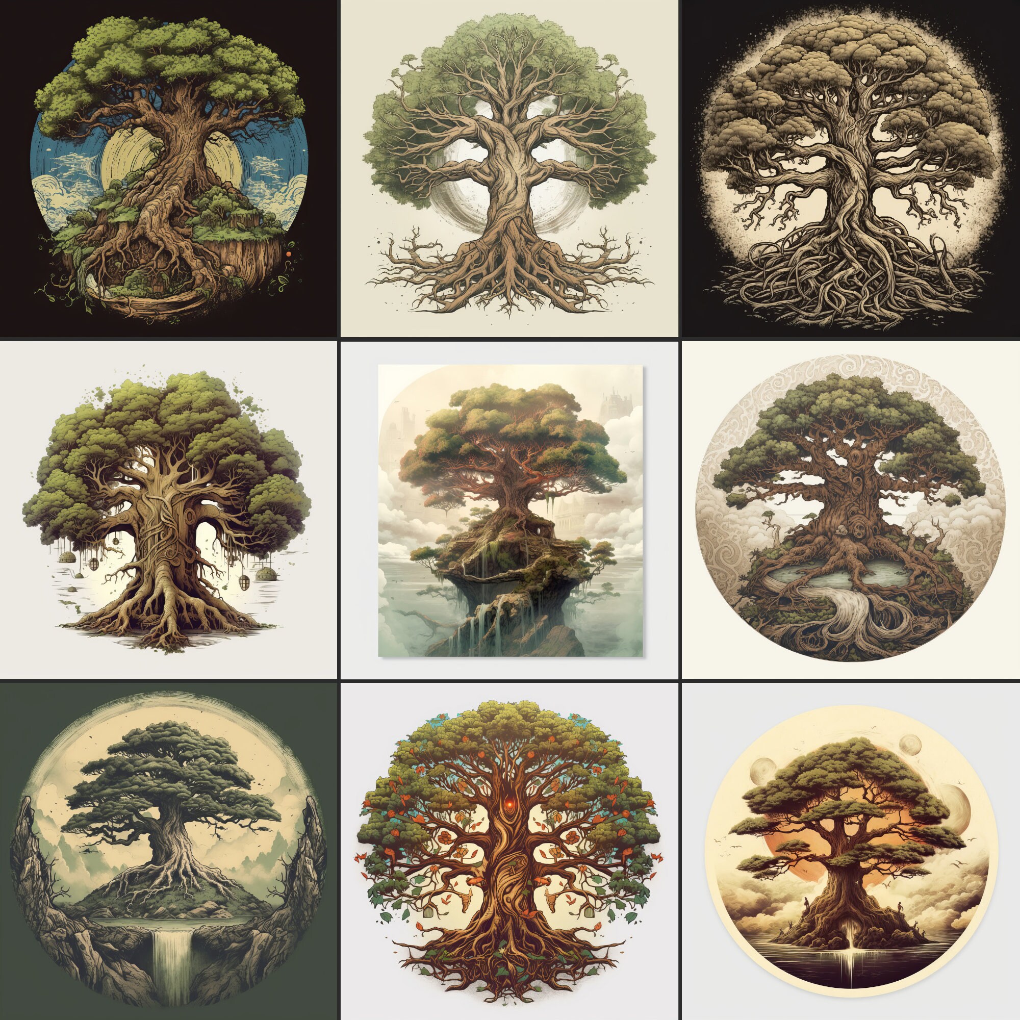 Yggdrasil Wall Art Bundle 20-pack, Yggdrasil Tree of Life, Poster ...