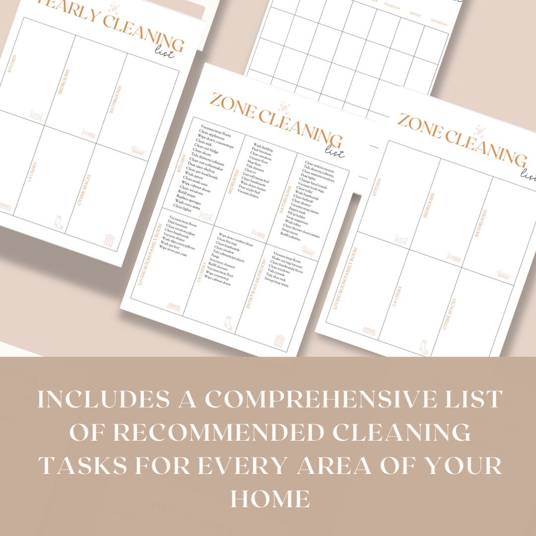 Home Cleaning Planner- Printable Digital Clean Home Planner - Etsy