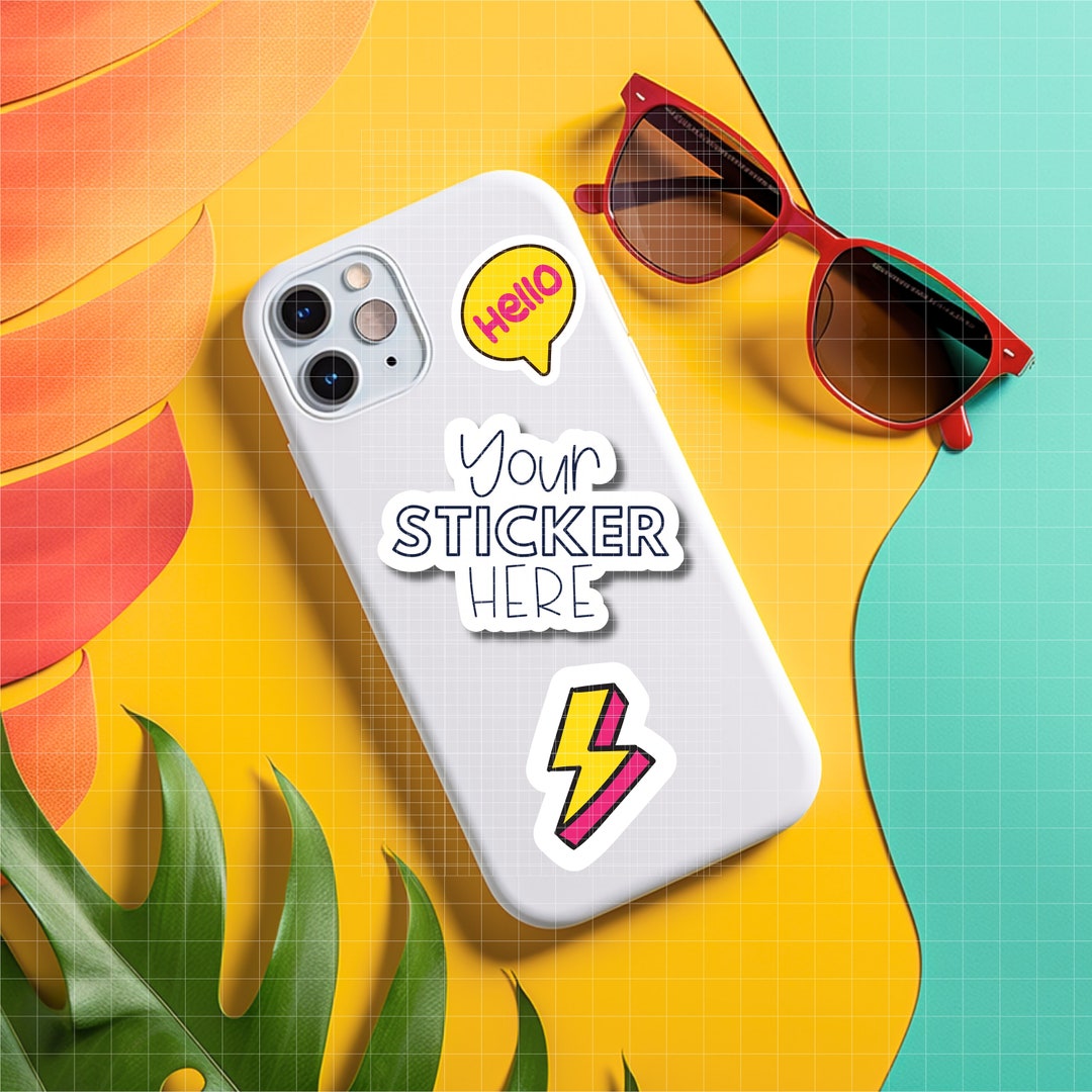 Sticker Mockup Phone Case Sticker Mockup Bundle Kiss Cut Sticker Mock ...