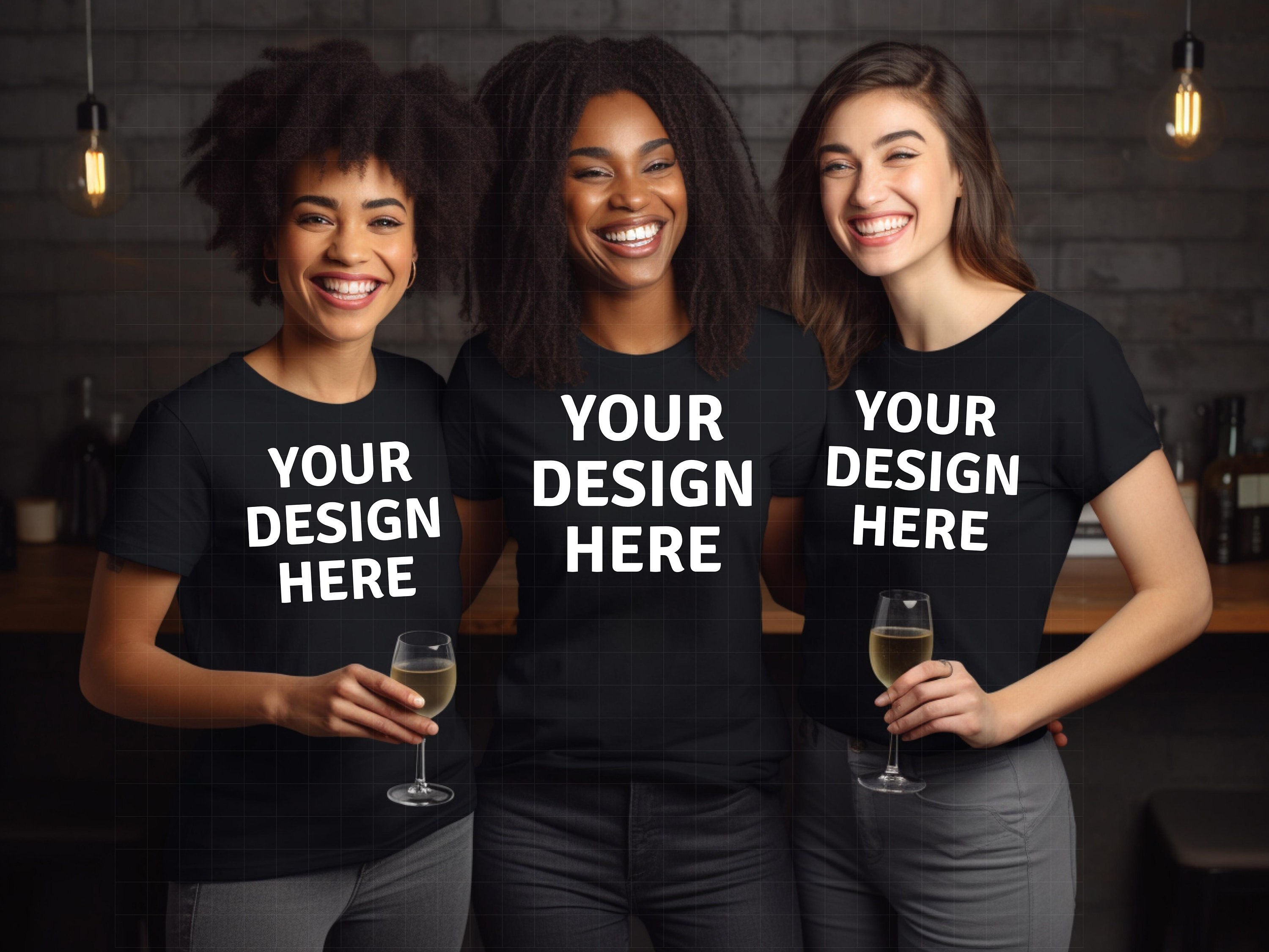 Group Mock up Shirts Diverse Mockup for Black T-shirts Mock - Etsy