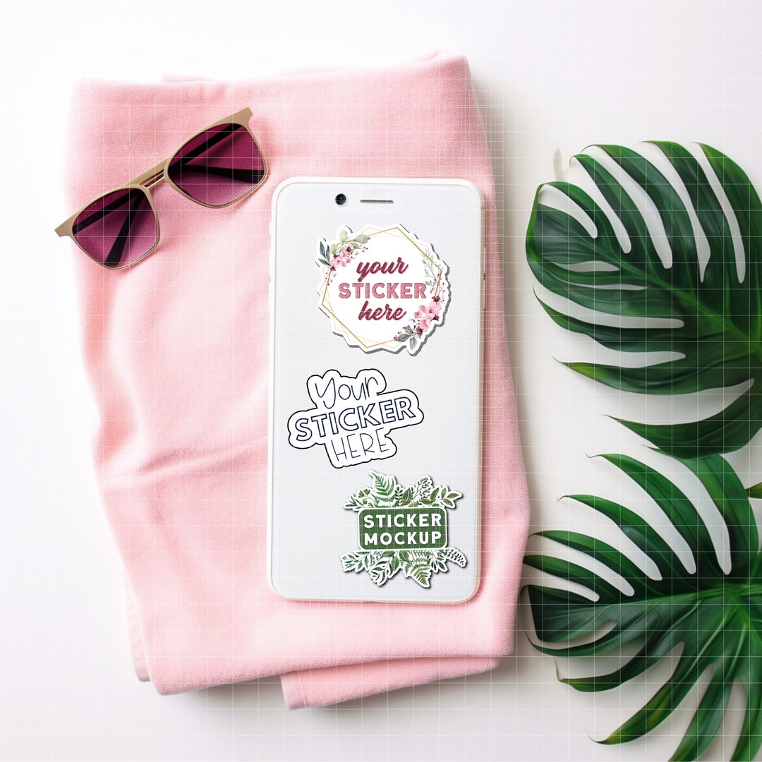 Sticker Mock Ups, Die Cut Stickers Mockup, Phone Case Sticker Mockup ...