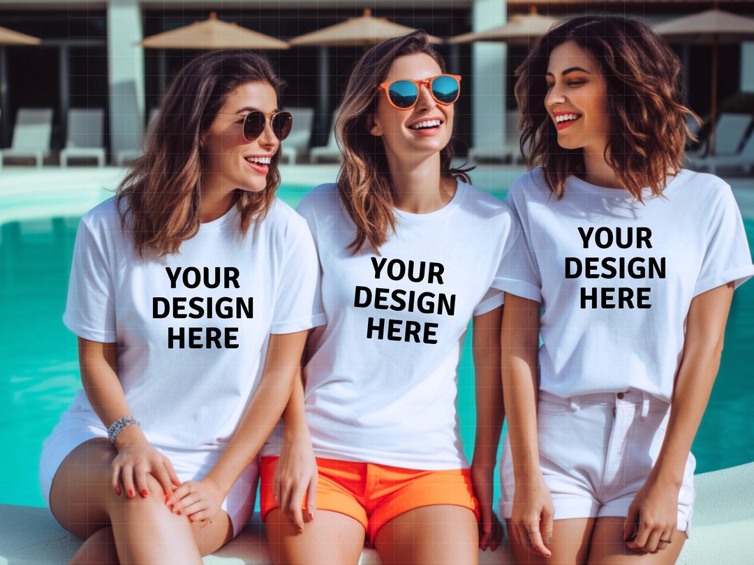 Girls Trip Group Shirt Mockup Bachelorette Vacation, White T-shirt Mock ...