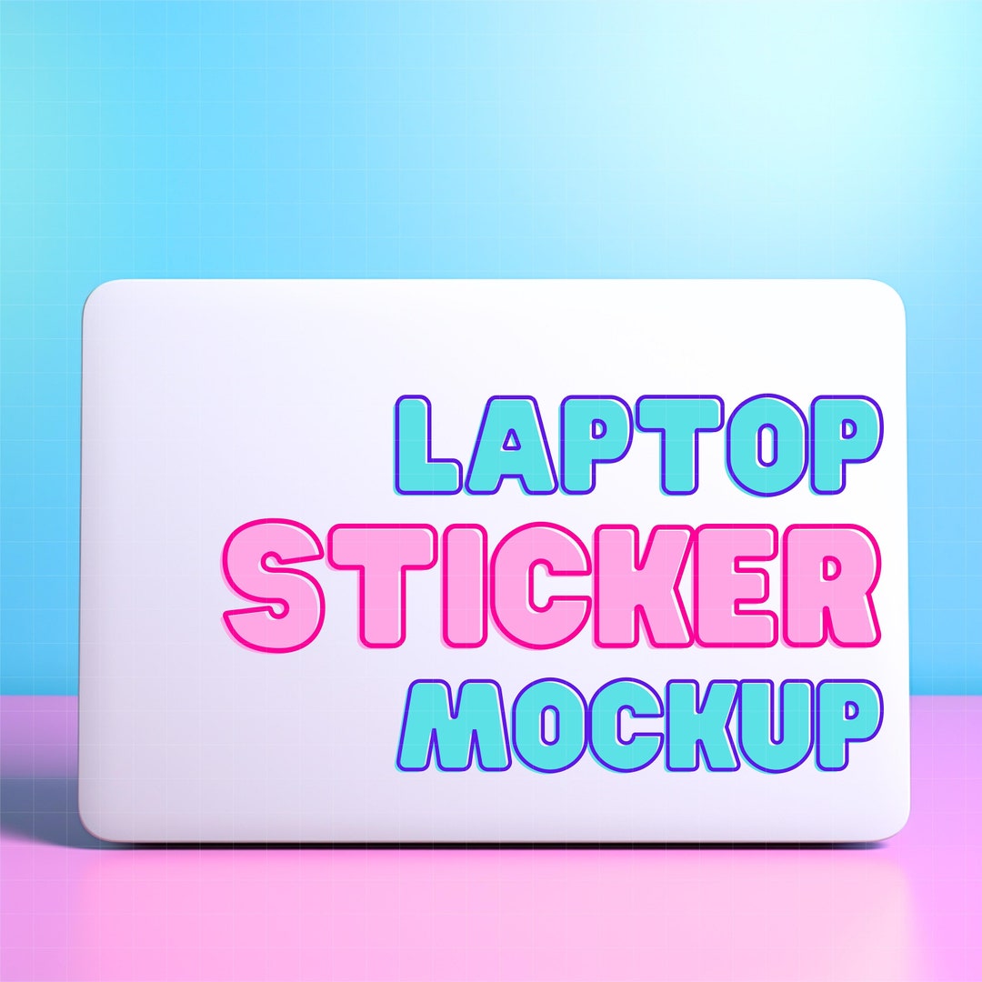 Sticker Mockup Laptop Cover, Decal Mock Up, Computer Stickers Mockups ...