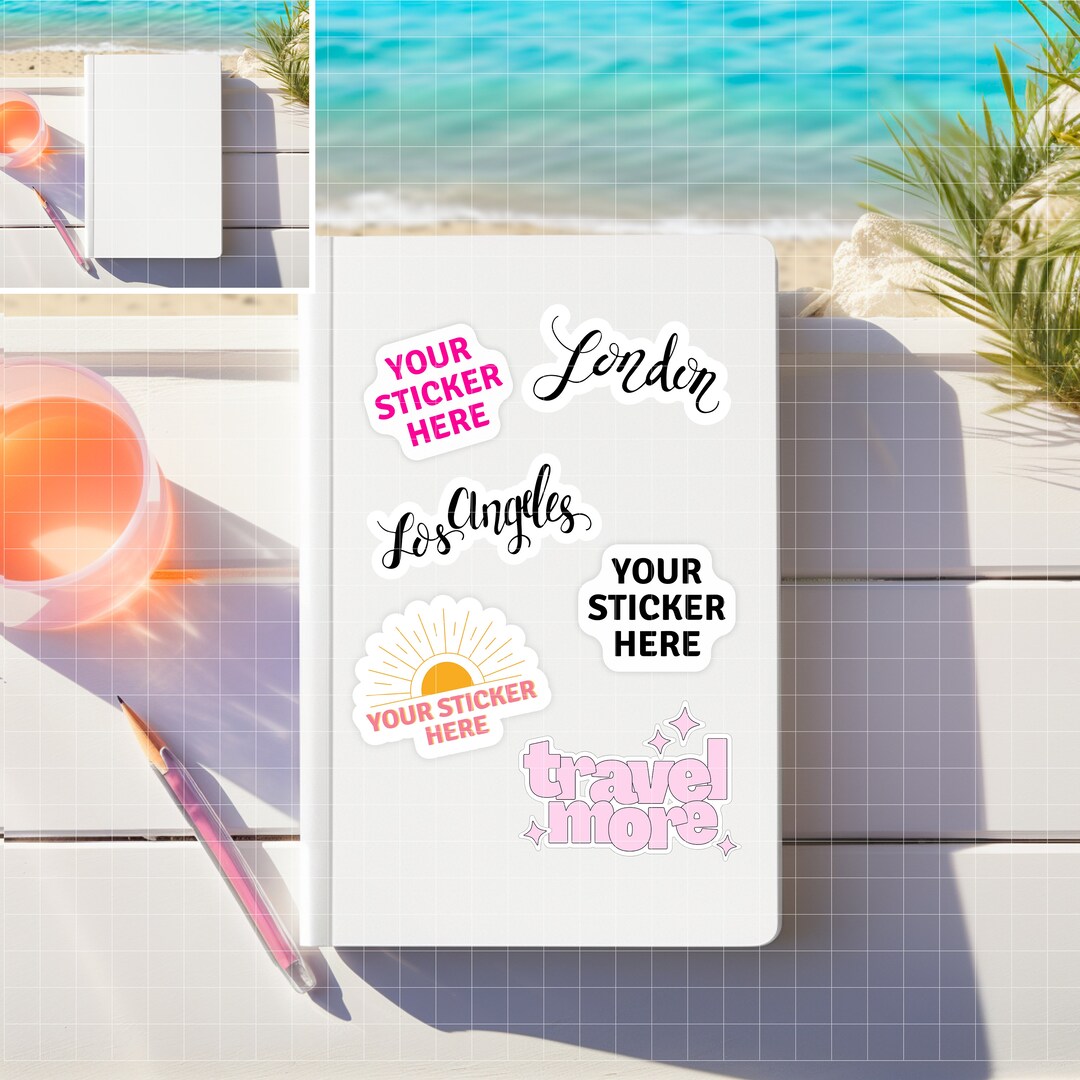 Sticker Mock Ups Journal Printify Notebook Cover -sticker Mockup Hard ...