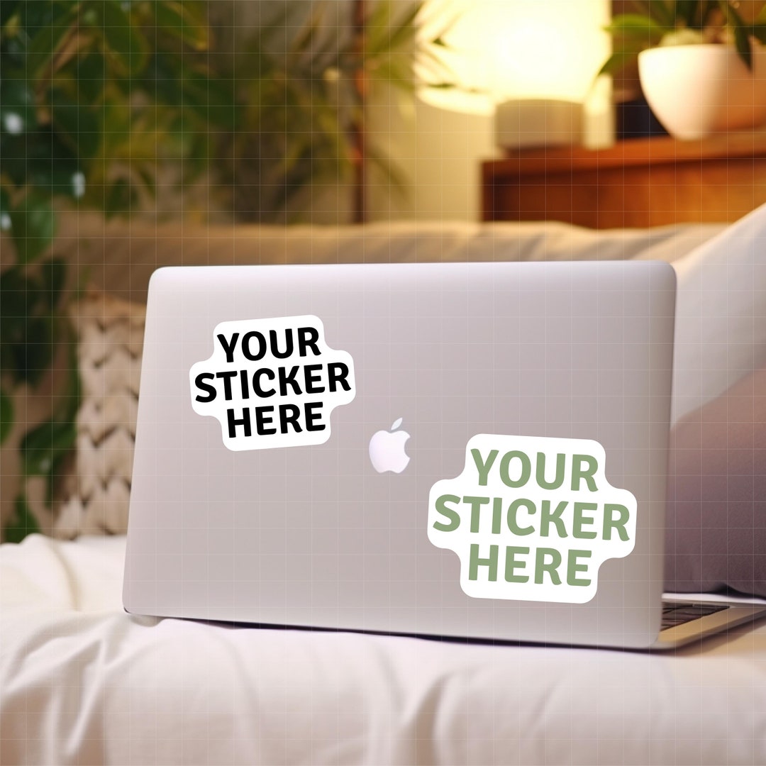 Sticker Mockup Laptop Cover Decal Mock Up, Computer Stickers Mockups ...