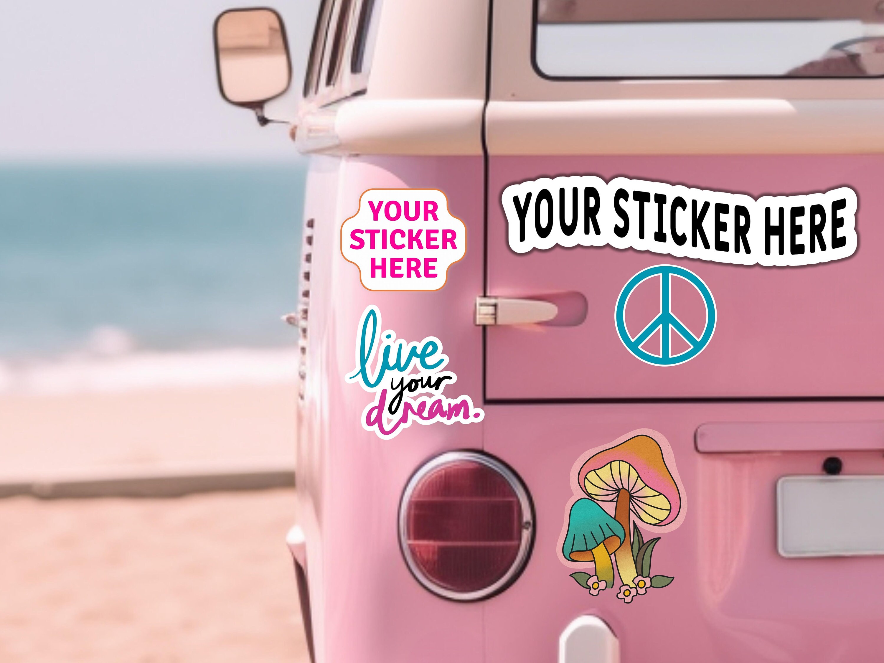 RV Stickers Mockup Camper Van Decal Mockups Bumper Stickers Mockup RV ...