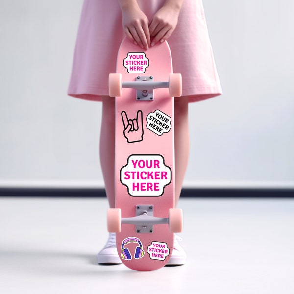 Kiss Cut Stickers Mockup - Etsy