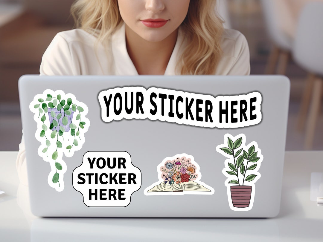Die Cuts Stickers Mockup, Laptop Vinyl Decal Sticker Mock Up, Die-cut ...