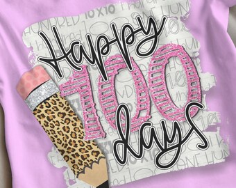100 Days of School Smarter Apple Pencil Teacher Students Leopard ...