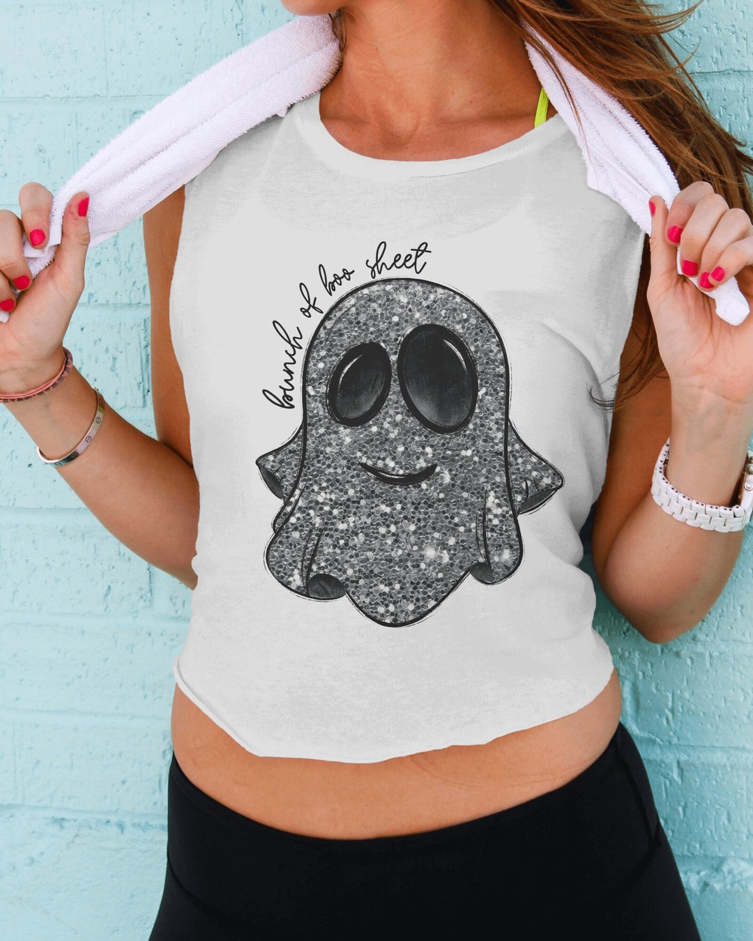 Cute Halloween Ghost Bunch of Boo Sheet Sparkly Glitter - Etsy