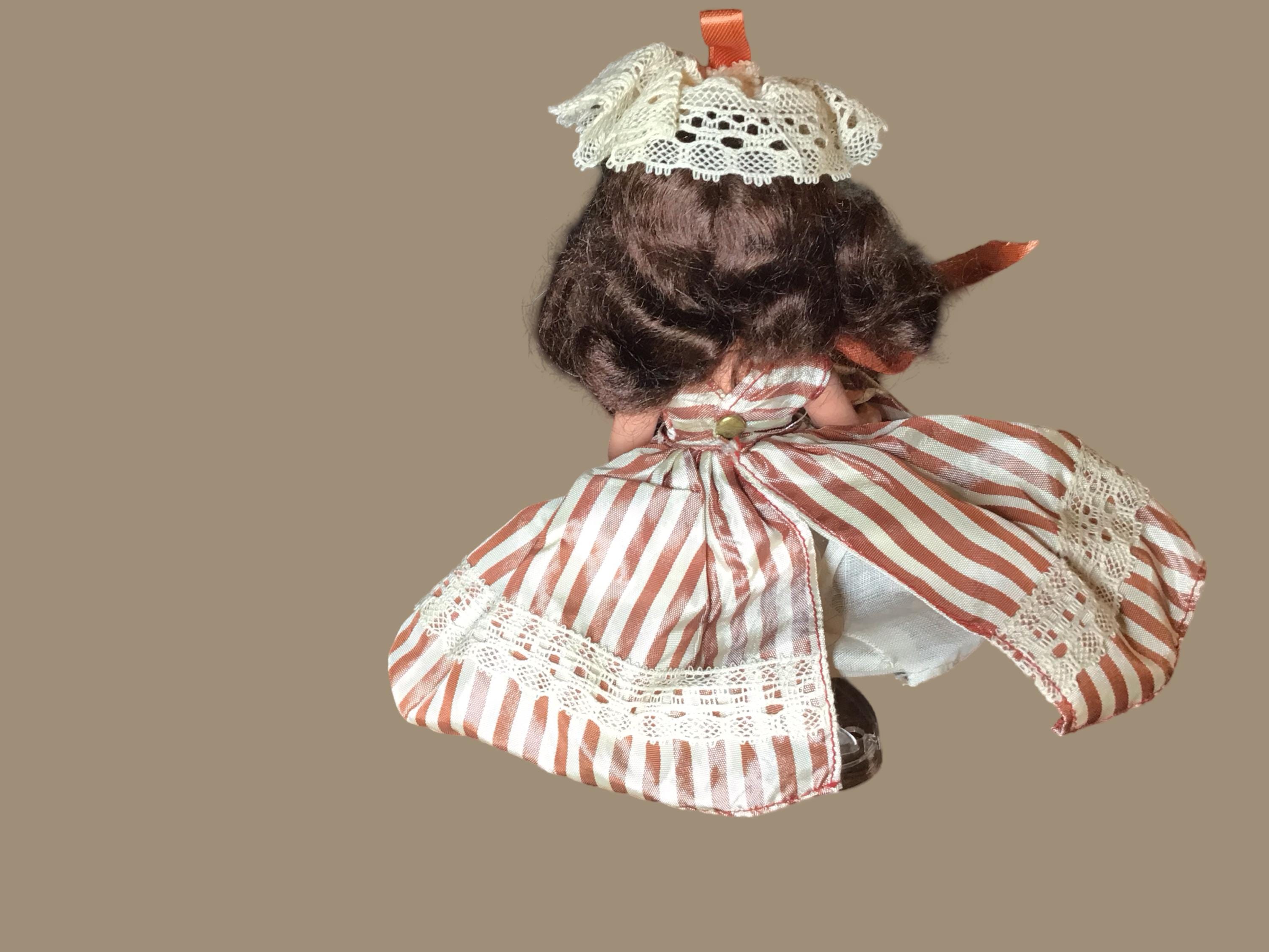 Nancy Ann Storybook Doll: Auburn Hair, Striped Satin Gown - Etsy