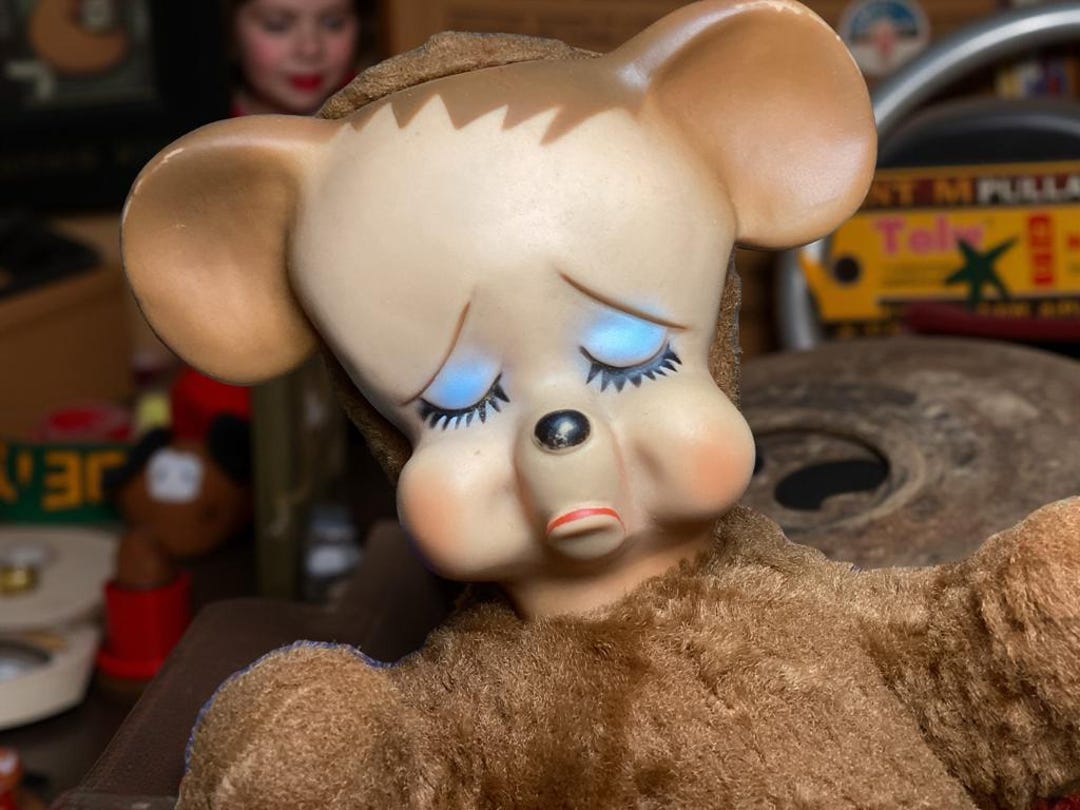 Vintage 1950s Sad Face Brown Bear: 11" Pouty Plush Toy - Etsy