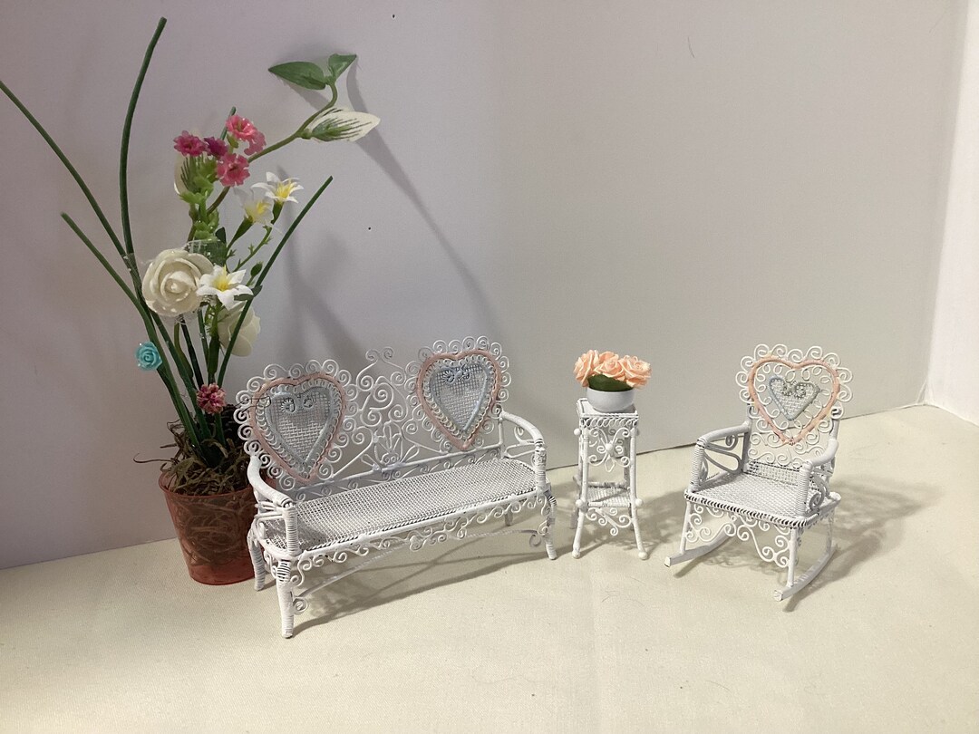 White Wire Patio Set - Etsy