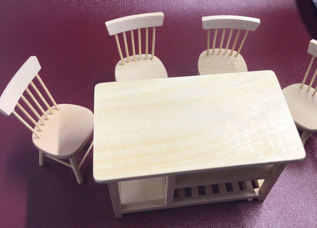 Miniature Butcher Block Table Set - Etsy