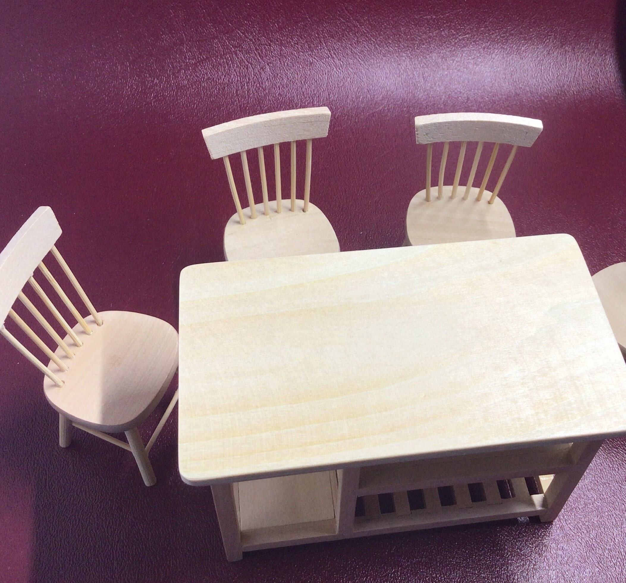 Miniature Butcher Block Table Set - Etsy