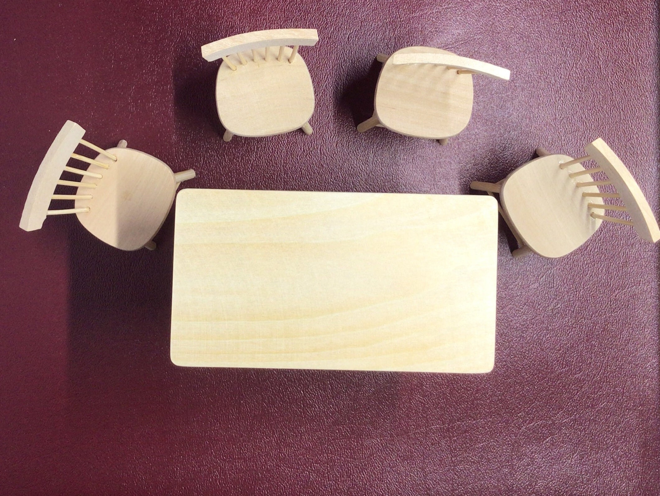 Miniature Butcher Block Table Set - Etsy