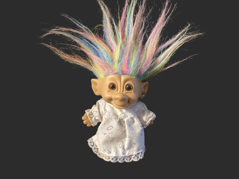 Vintage Bejeweled Troll - Rainbow Hair - Etsy